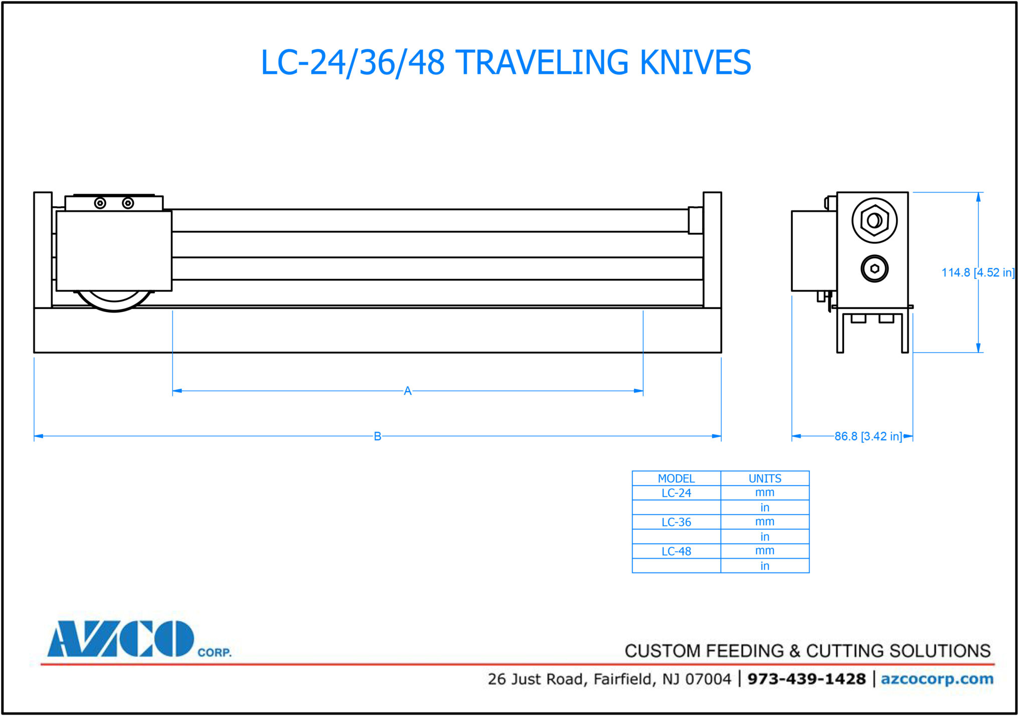 TRAVELING KNIFE ASSEMBLY - AZCO Corp